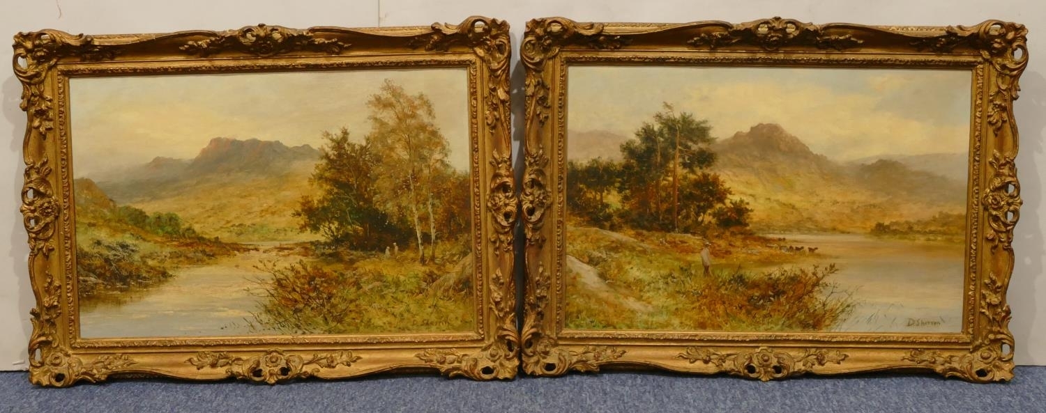 Daniel Sherrin | farmers and cattle on riverbank | MutualArt