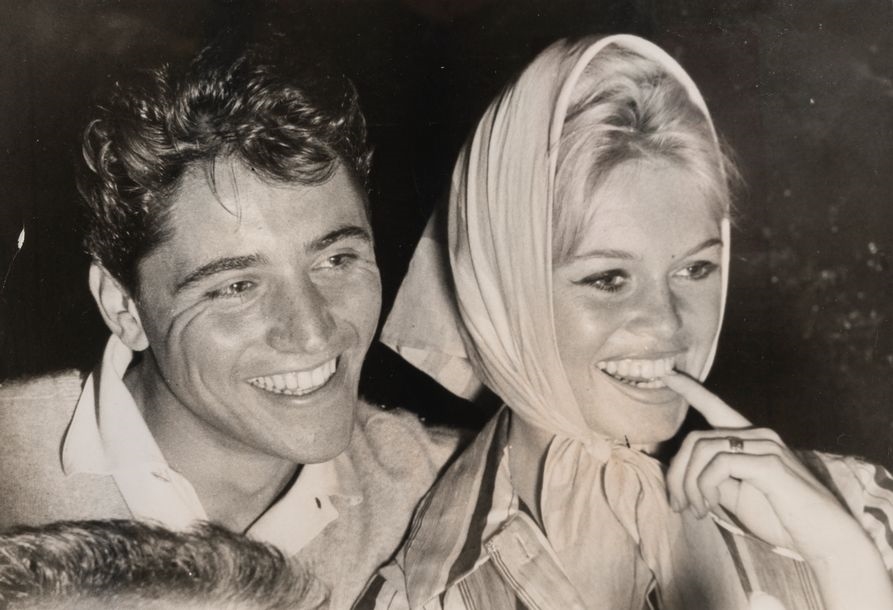 Brigitte Bardot | Brigitte Bardot with Sacha Distel (1958) | MutualArt