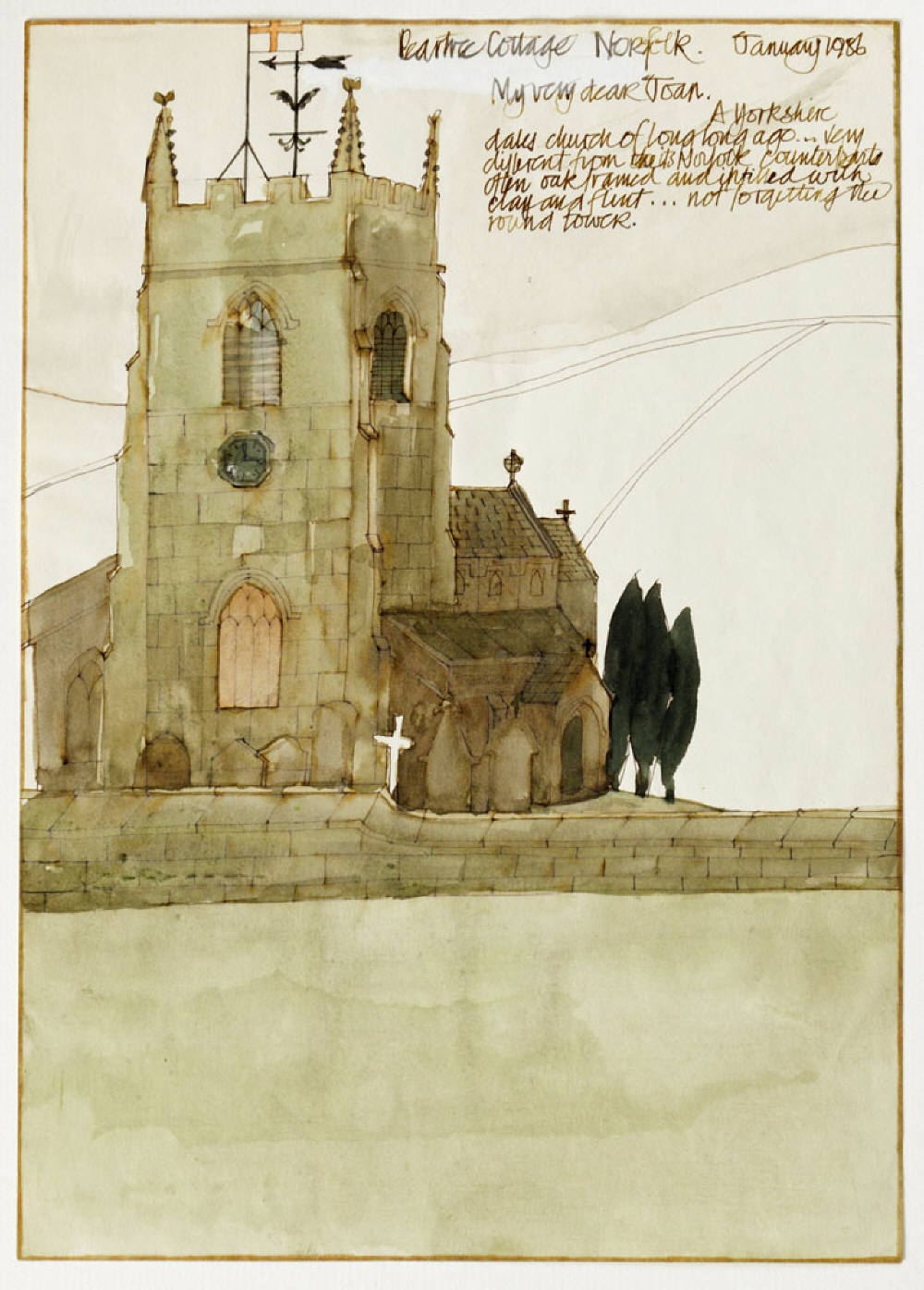 Percy Kelly | A Yorkshire Dales Church (1986) | MutualArt