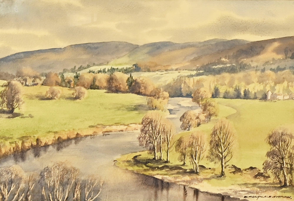 E. Charles Simpson | The View from Kirkby Lonsdale Church Yard | MutualArt