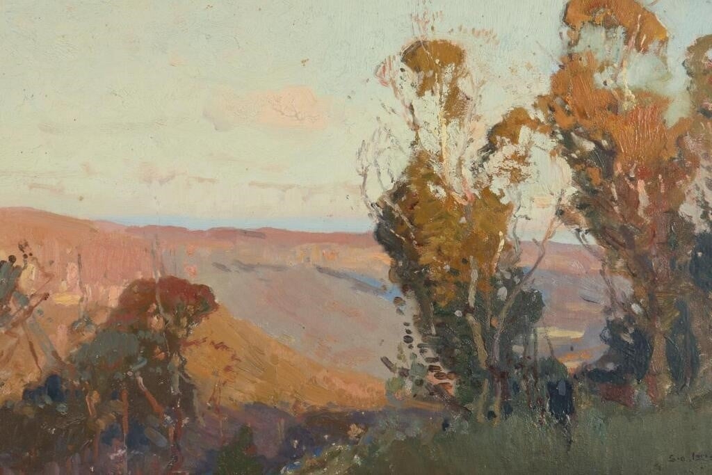 Sydney Long | TREES ON RIVERBANK | MutualArt