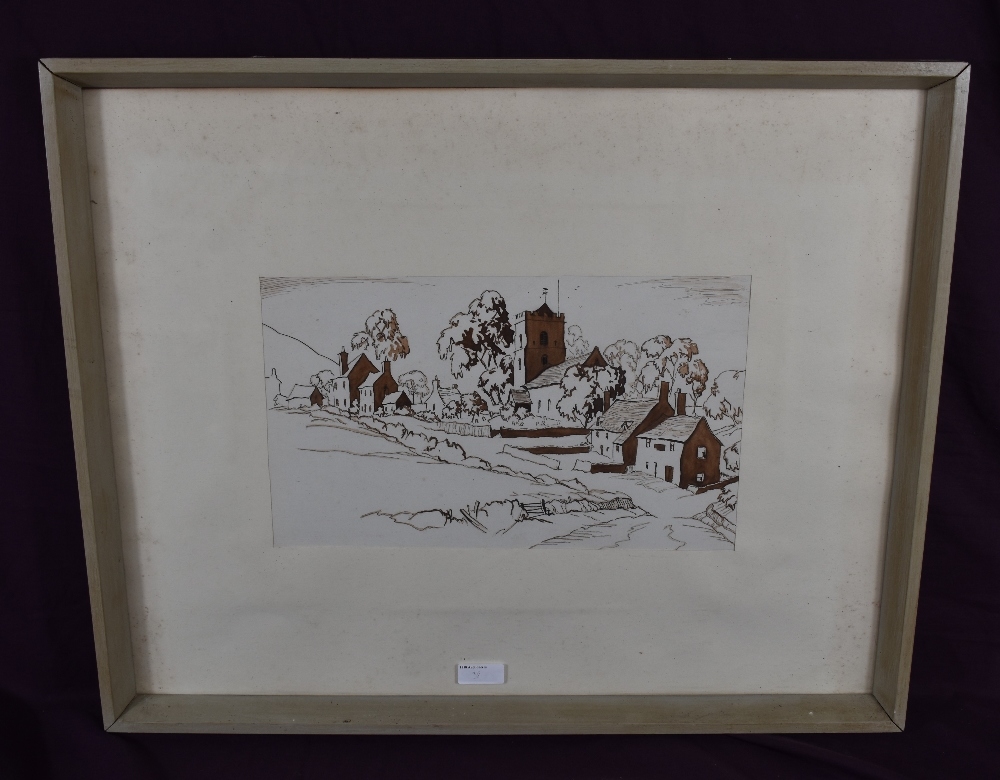 William Dodd | a pair of monochromatic village scenes | MutualArt