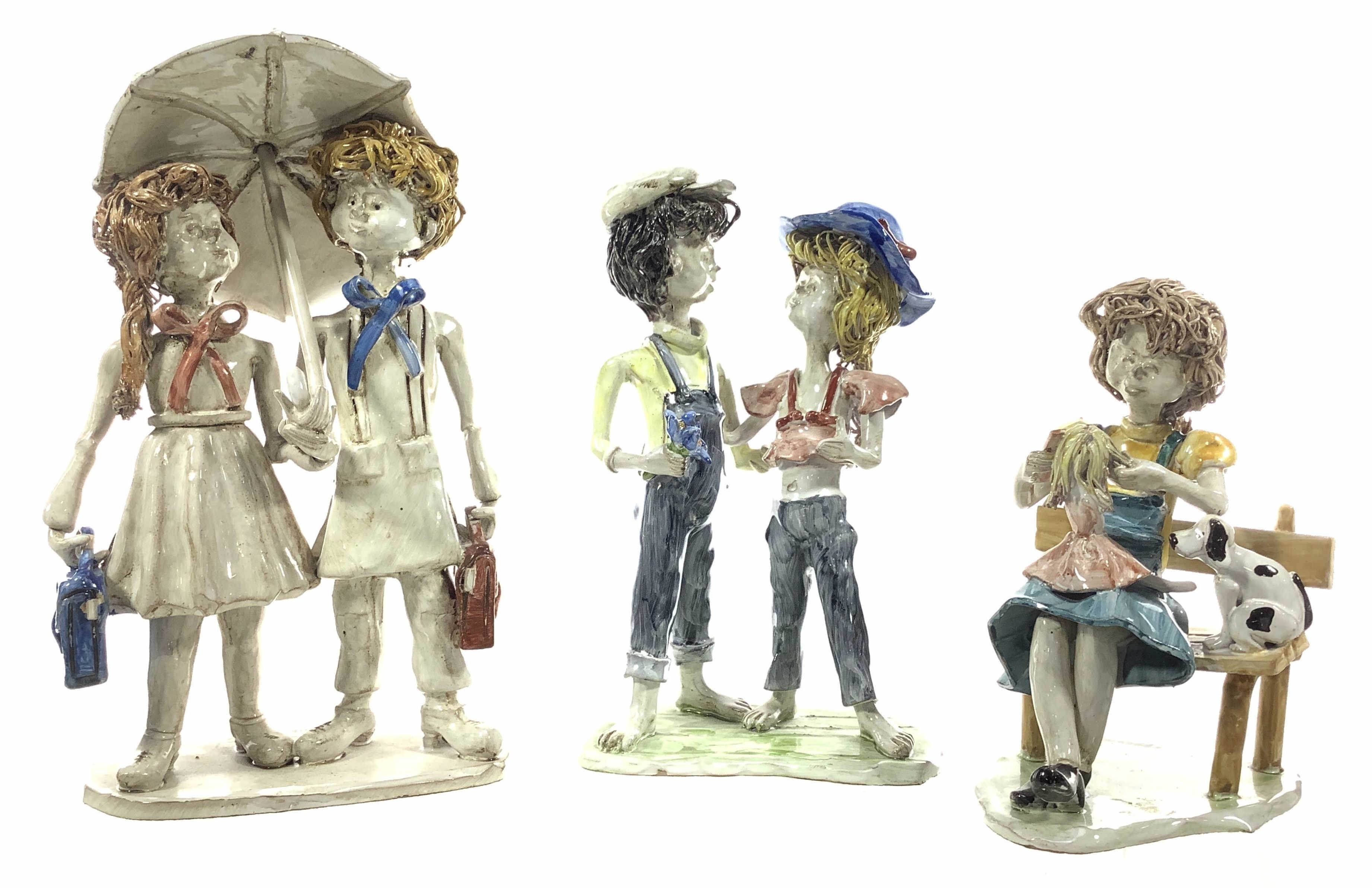 Dino Bencini | Signed Dino Bencini Italy Clay Figurines | MutualArt