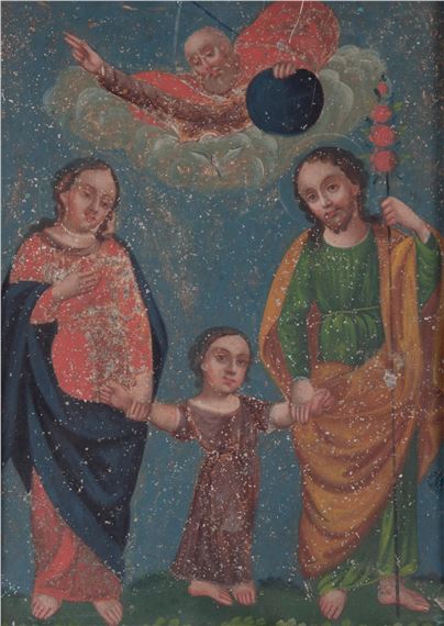 Spanish Colonial School | Spanish Colonial Retablo Depicting the Holy ...