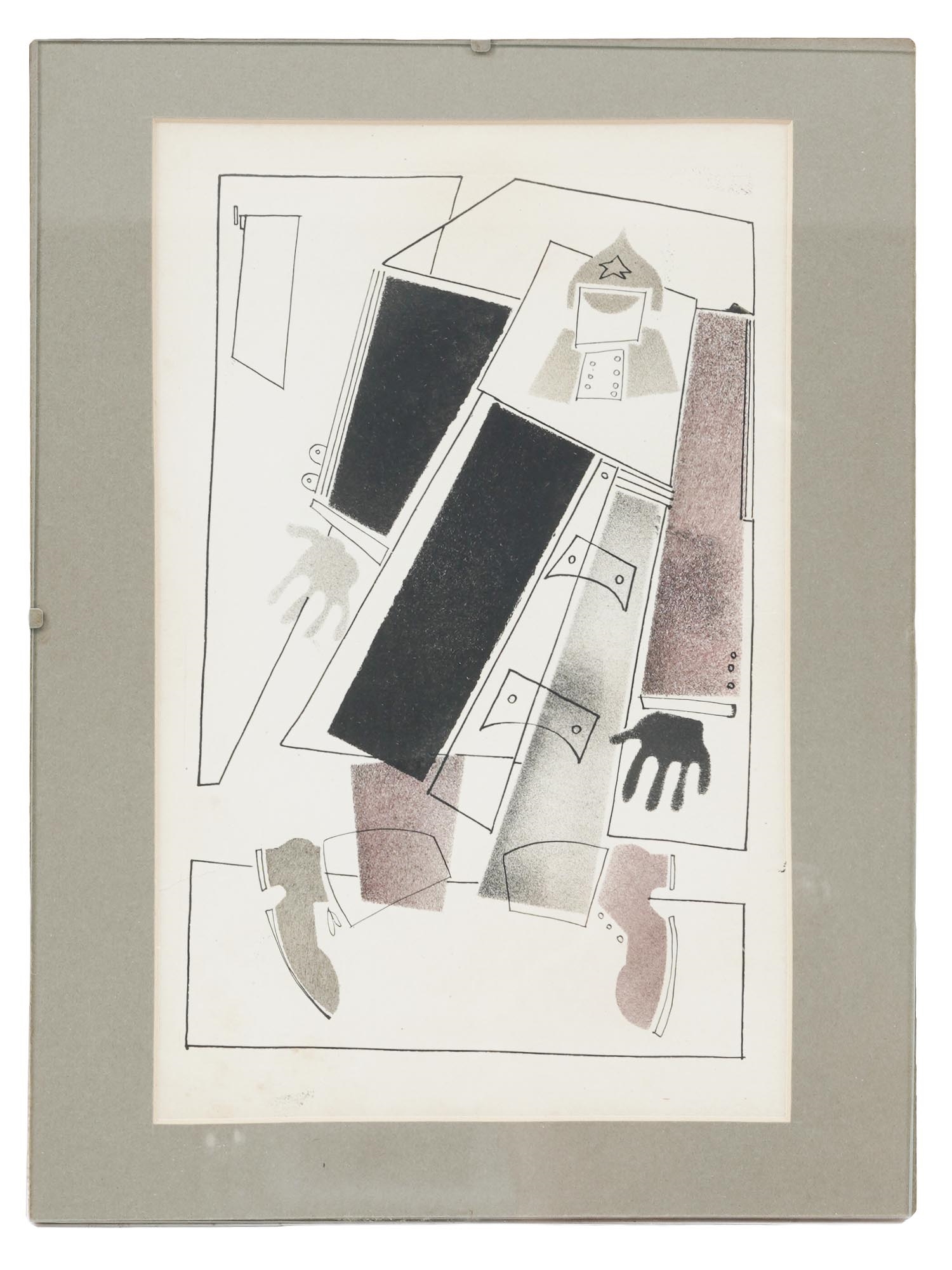 Vladimir Lebedev | Oil pastel with ink and graphite painting on paper ...