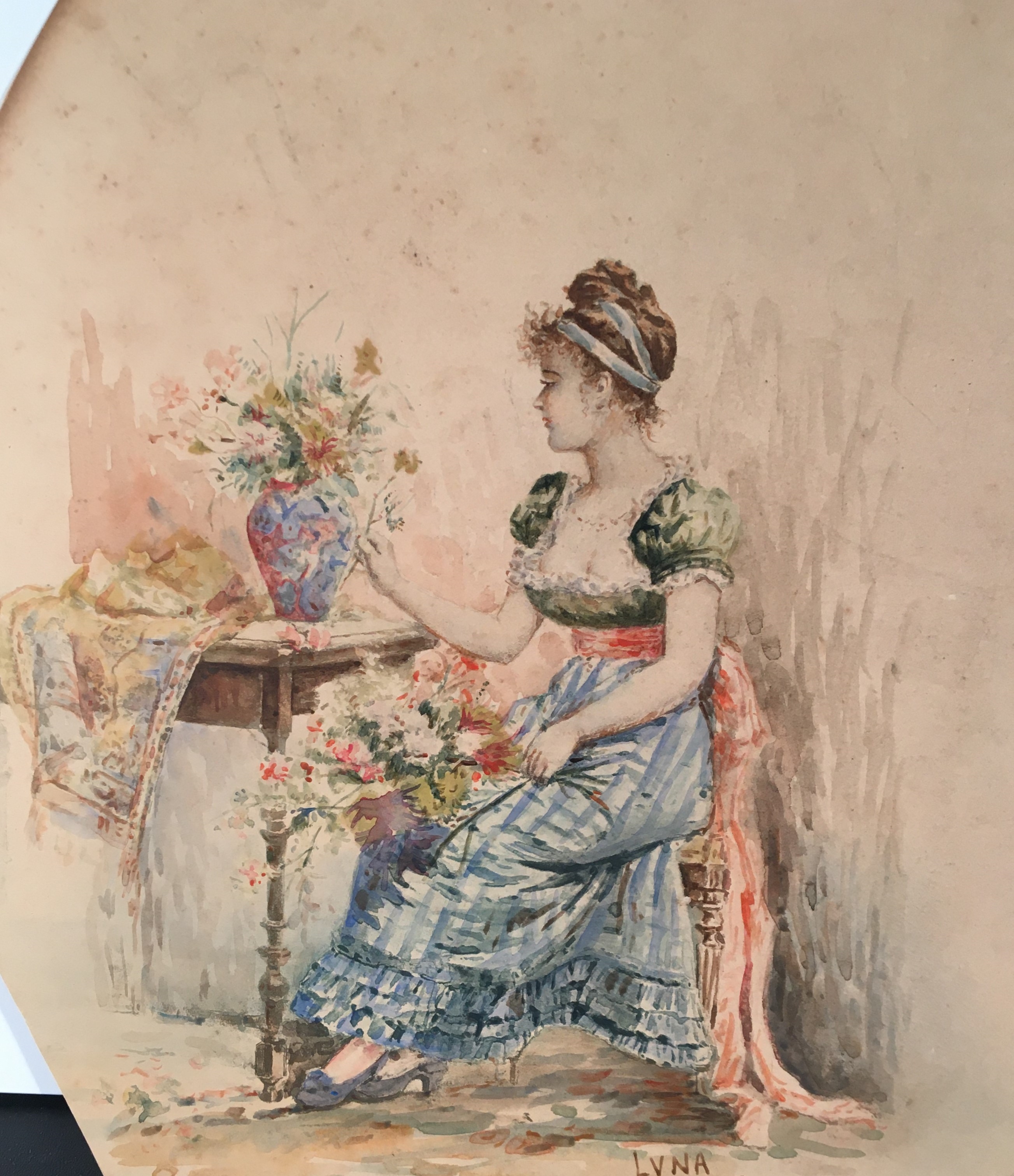 Juan Luna y Novicio | Young Woman Sitting by a Table | MutualArt