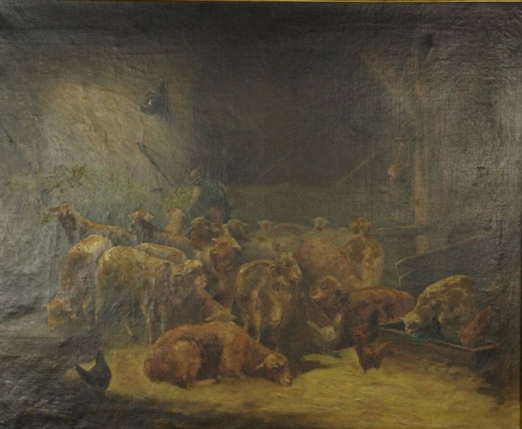 Charles Émile Jacque | The sheepfold | MutualArt