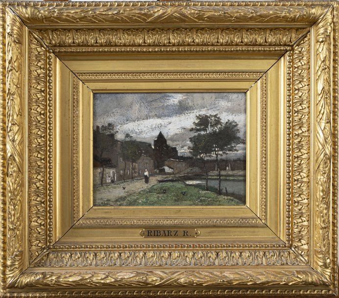 Rudolf Ribarz | Farmyard (1879) | MutualArt