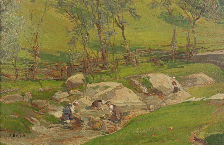 Emilio Boggio | Washerwomen | MutualArt