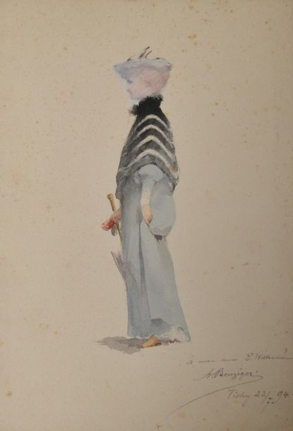 August Benziger | Watercolor signed, dated 23 | MutualArt