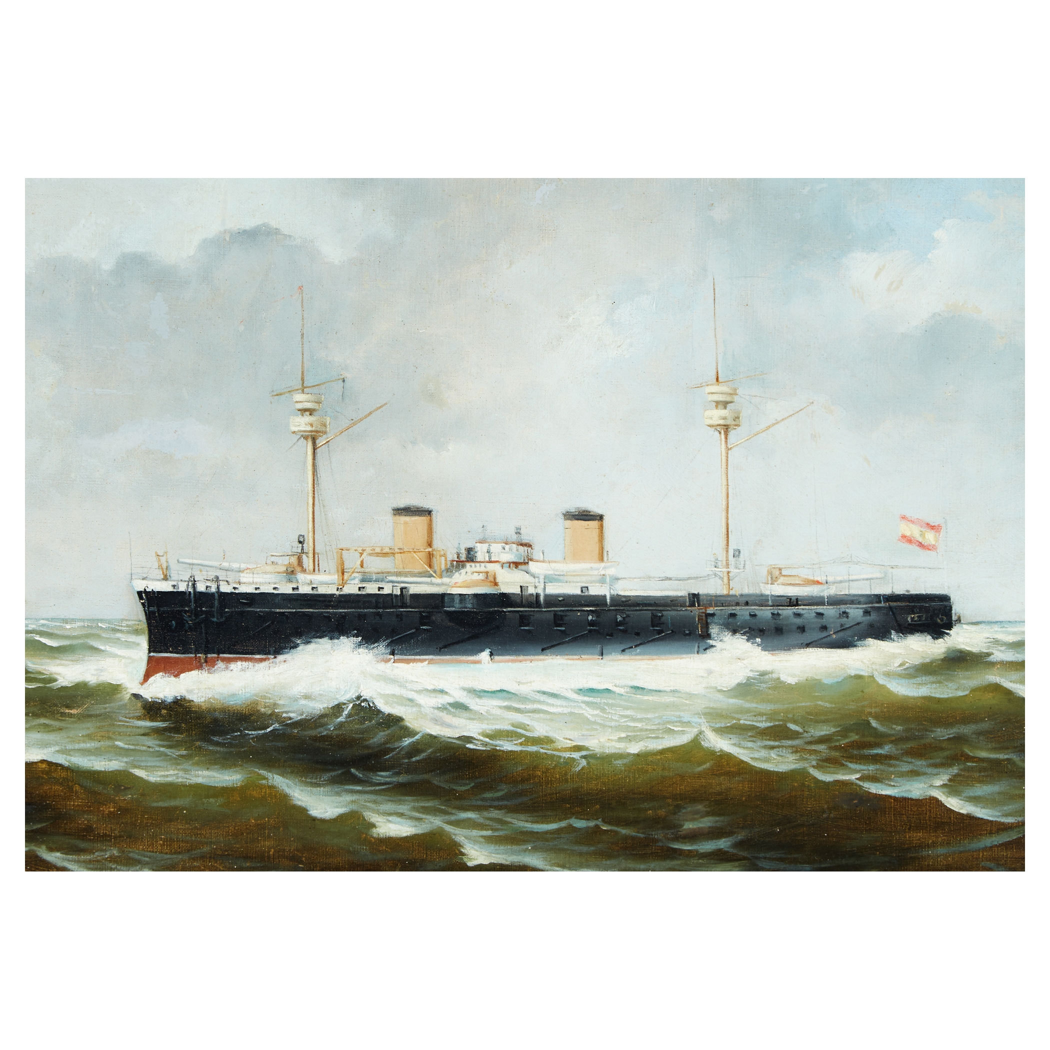 Spanish School, 19th Century | Acorazado Pelayo. Escuadra española del ...