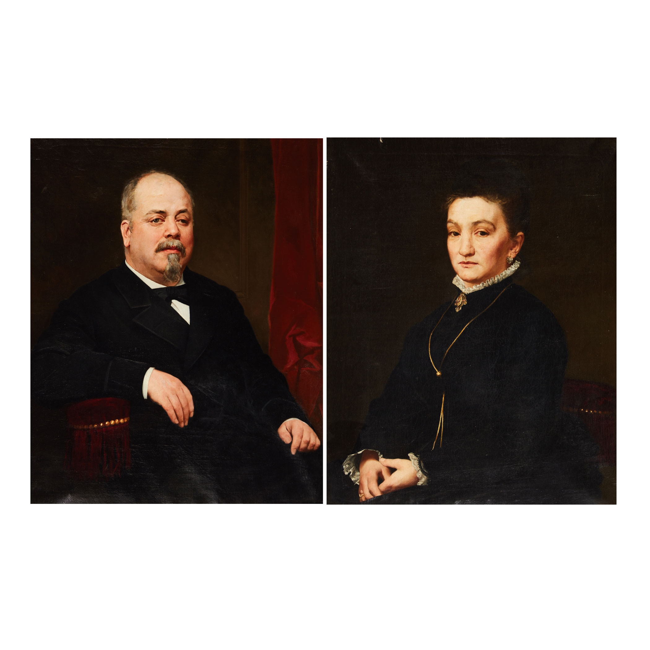 Antoni Caba | Retrato de dama y caballero. (1876) | MutualArt