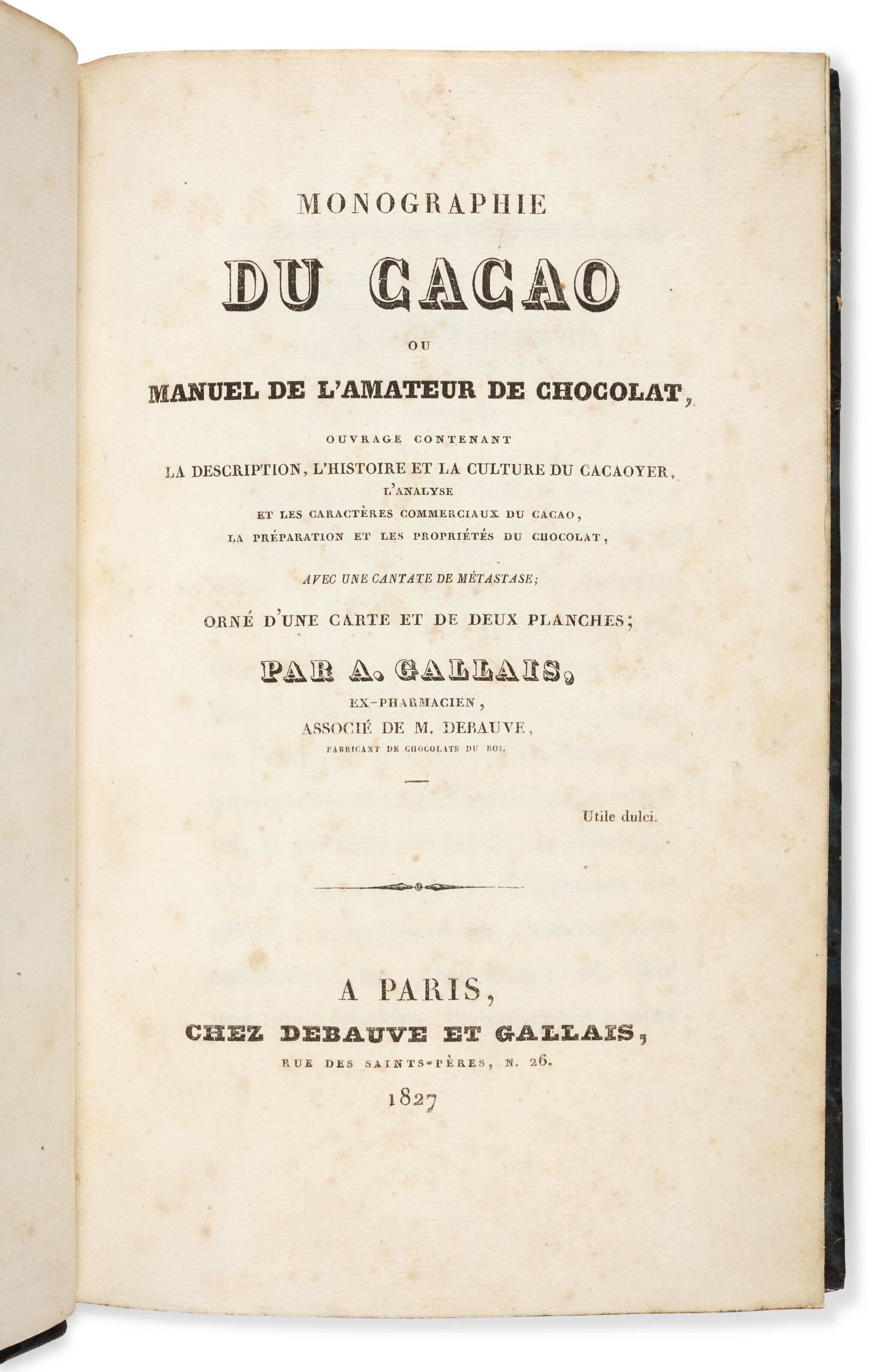 Auguste Gallais | Monographie du cacao ou Manuel de l'amateur de ...