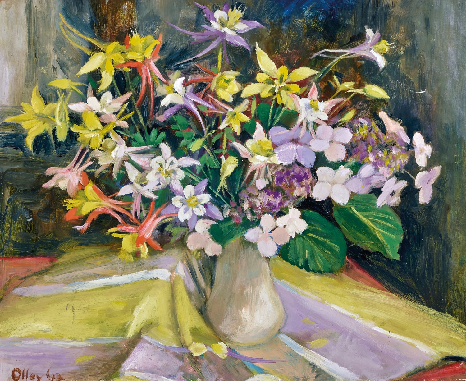 Margaret Olley | Columbines (1962) | MutualArt