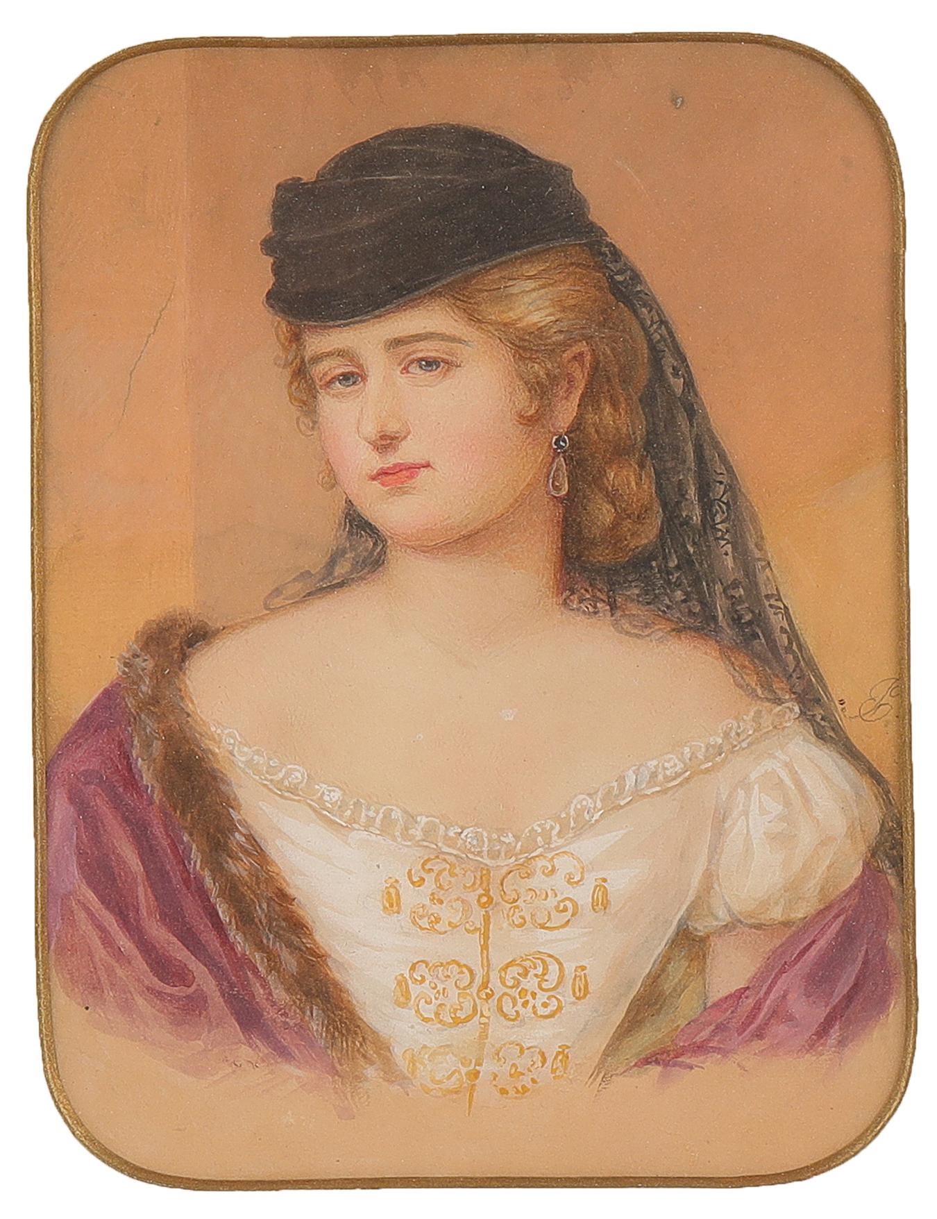 Emanuel Thomas Peter | Bildnis einer Dame mit schwarzem Hut und Schleier | MutualArt