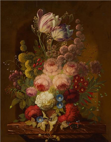 Josef Steiner | Blumenstück mit Schmetterling | MutualArt