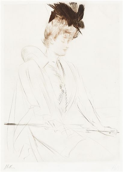 Paul César Helleu | Femme à l'ombrelle (1900) | MutualArt