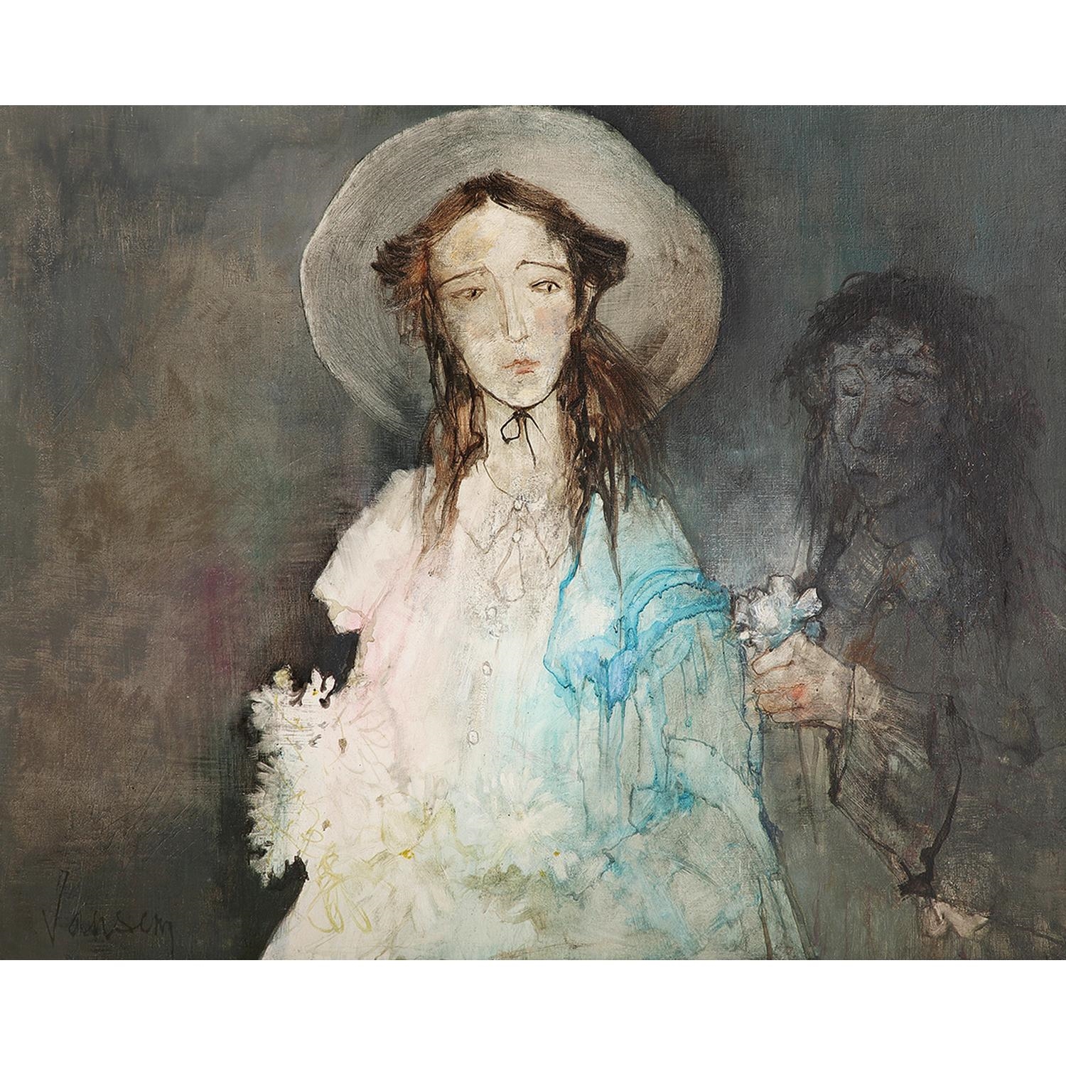 Jean Jansem | JEUNE FILLE AUX FLEURS | MutualArt