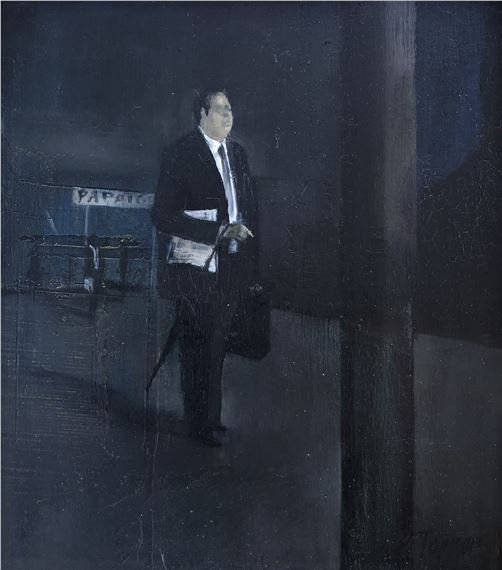 Garth Tapper | The P.M Waiting for His Train | MutualArt