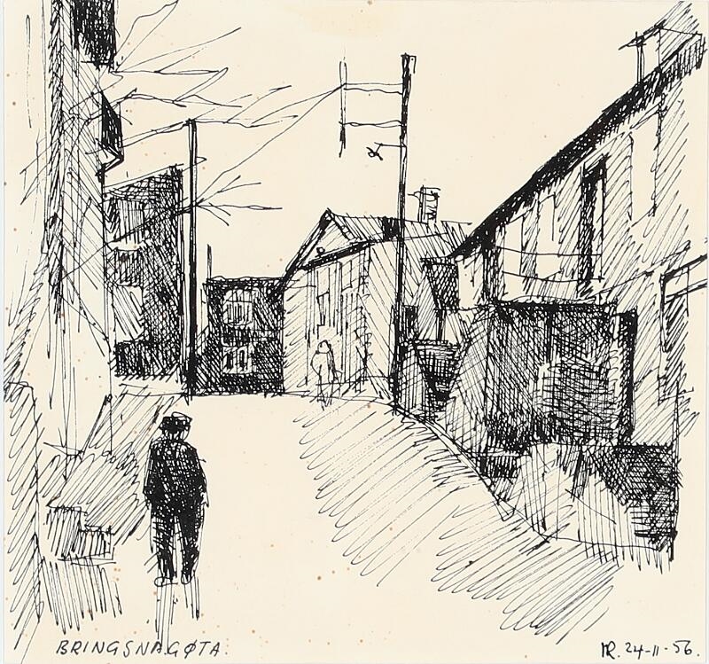 Ingálvur av Reyni | Street view over Bringsnagøta (1924) | MutualArt