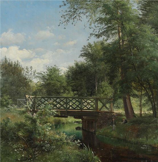 Carl Frederik Aagaard | Summer day at a stream with two boys (1866 ...