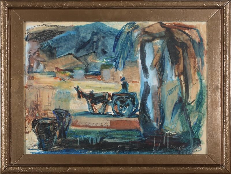 Helge Christensen | Horse carts and palm trees | MutualArt