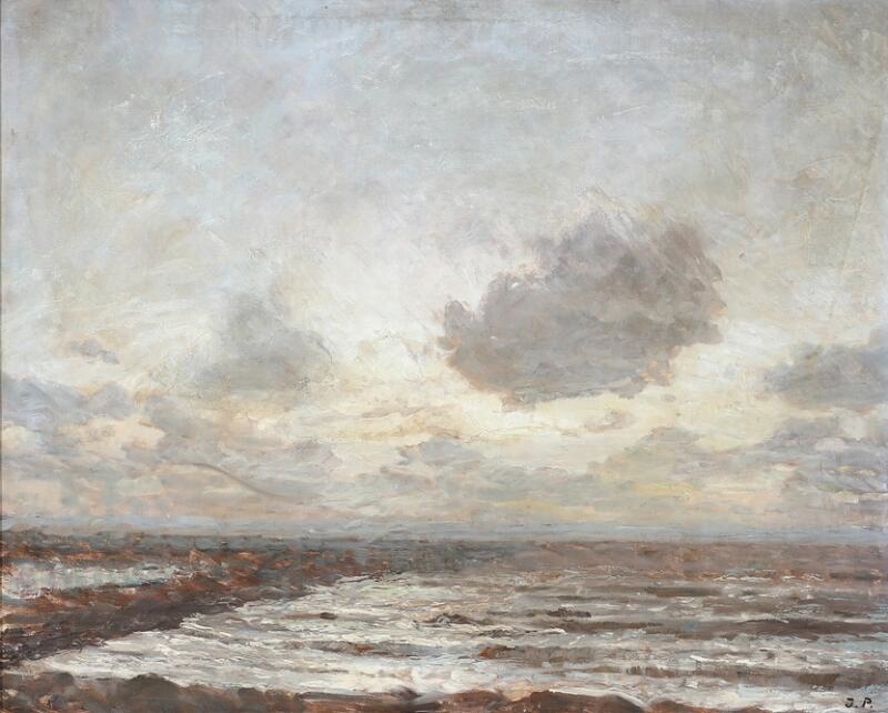 Julius Paulsen | Coastal view with evening light breaking through the ...