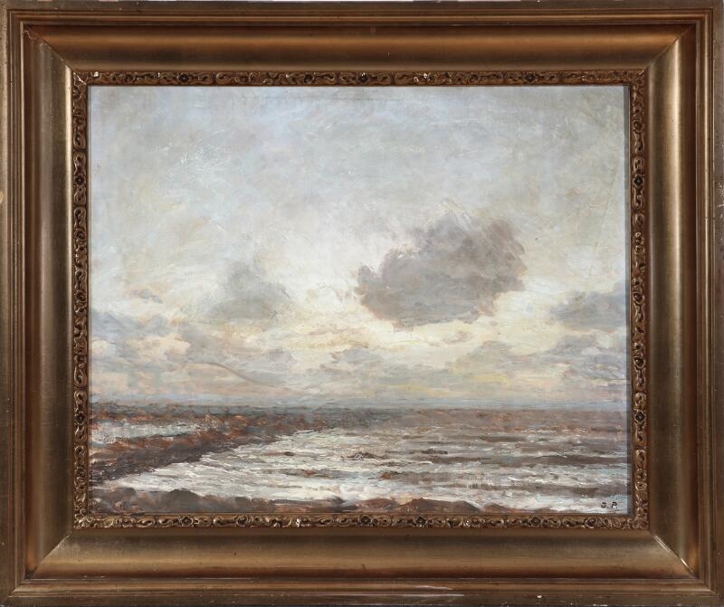 Julius Paulsen | Coastal view with evening light breaking through the ...