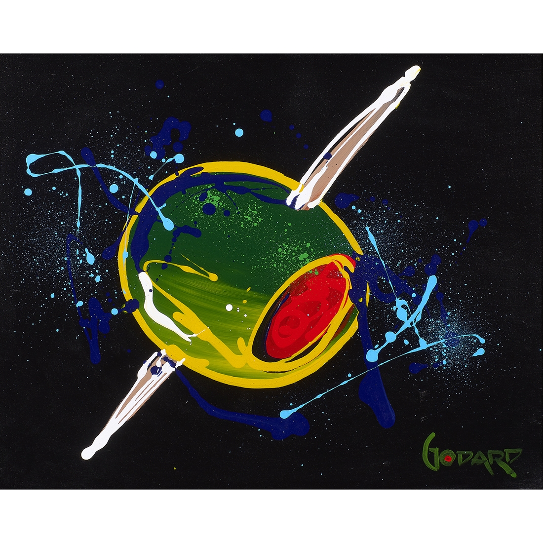 Michael Godard | Olive with Toothpick (Black) 32543 (2007) | MutualArt
