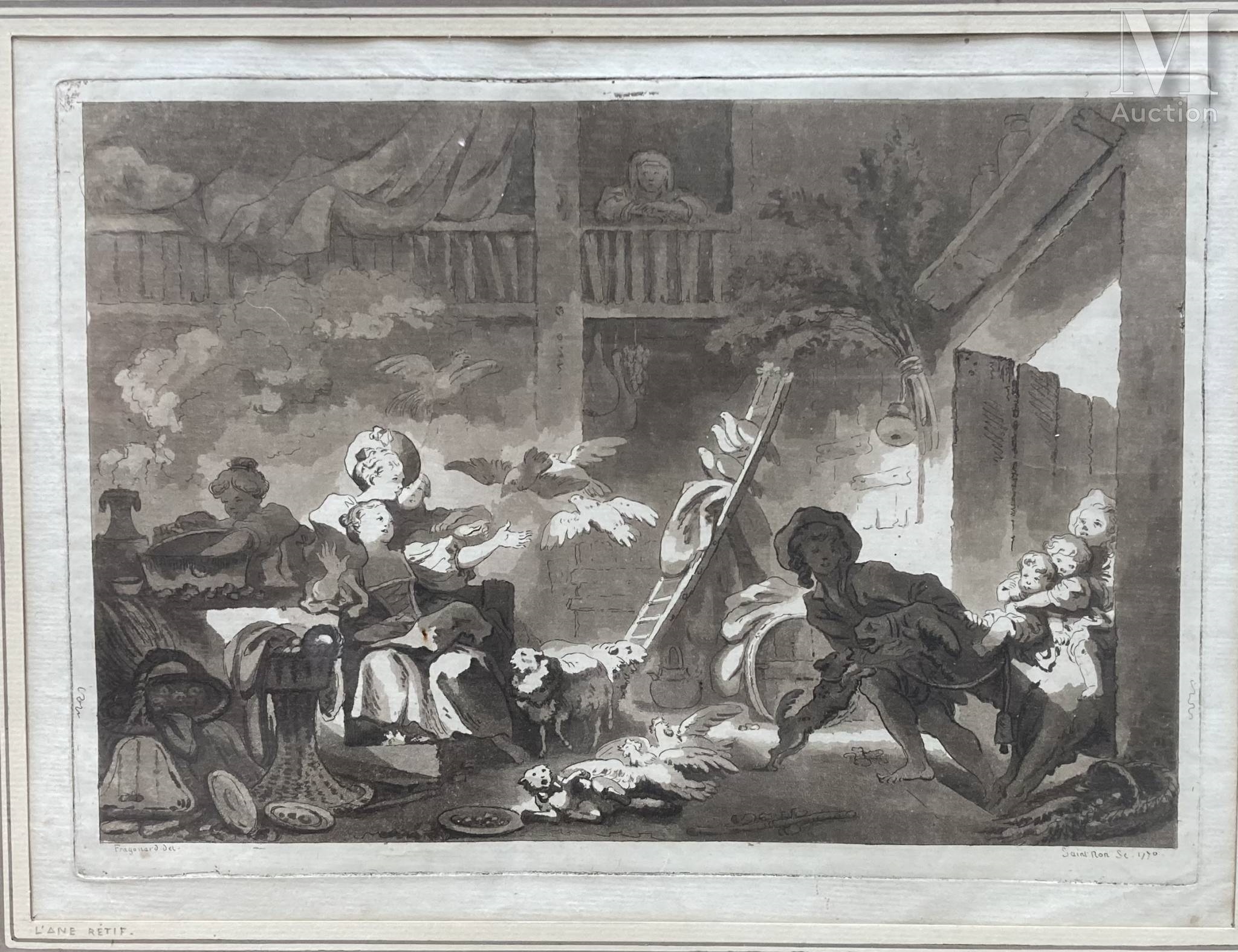 Jean-Honoré Fragonard | L'âne rétif ou La cour de ferme | MutualArt