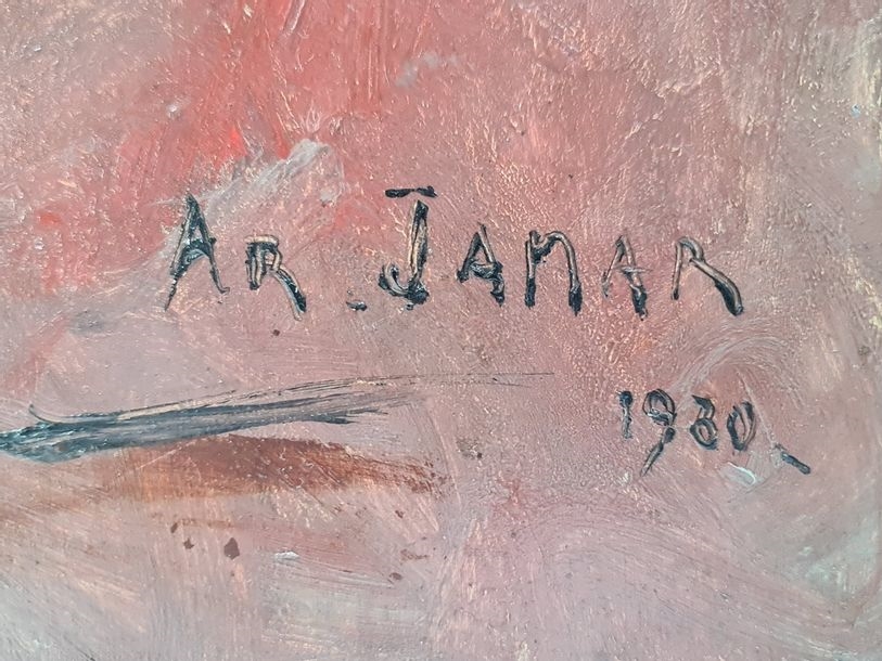 Armand Jamar | Young lady with a dress and a red ribbon | MutualArt