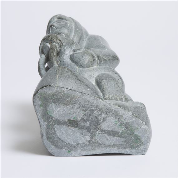 Lucassie Echalook | FIGURE CROUCHING OVER WALRUS | MutualArt