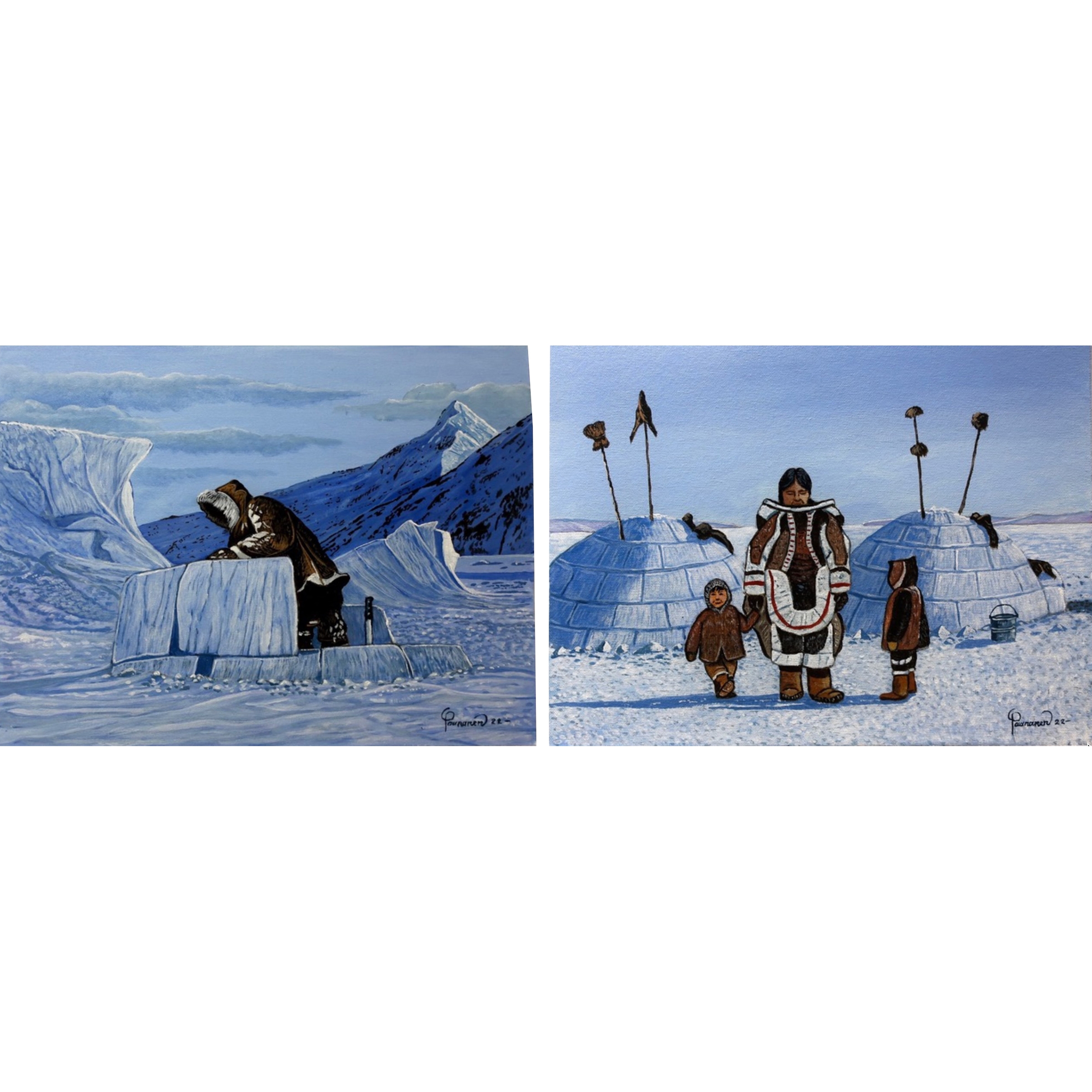 Robert Paananen | BUILDING AN IGLOO & INUIT FAMILY (2022) | MutualArt