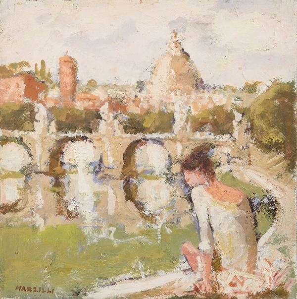 Franco Marzilli | Ragazza sul lungotevere | MutualArt