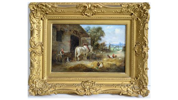 Walter Hunt | OTTERHOUNDS AND TERRIERS BY A STREAM (1933) | MutualArt