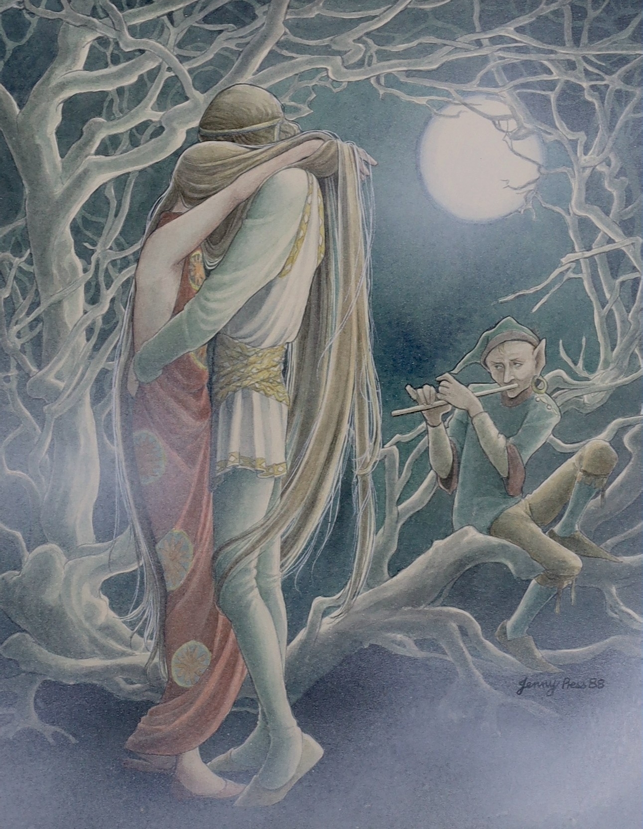 Jenny Press | Medieval lovers by moonlight (88) | MutualArt