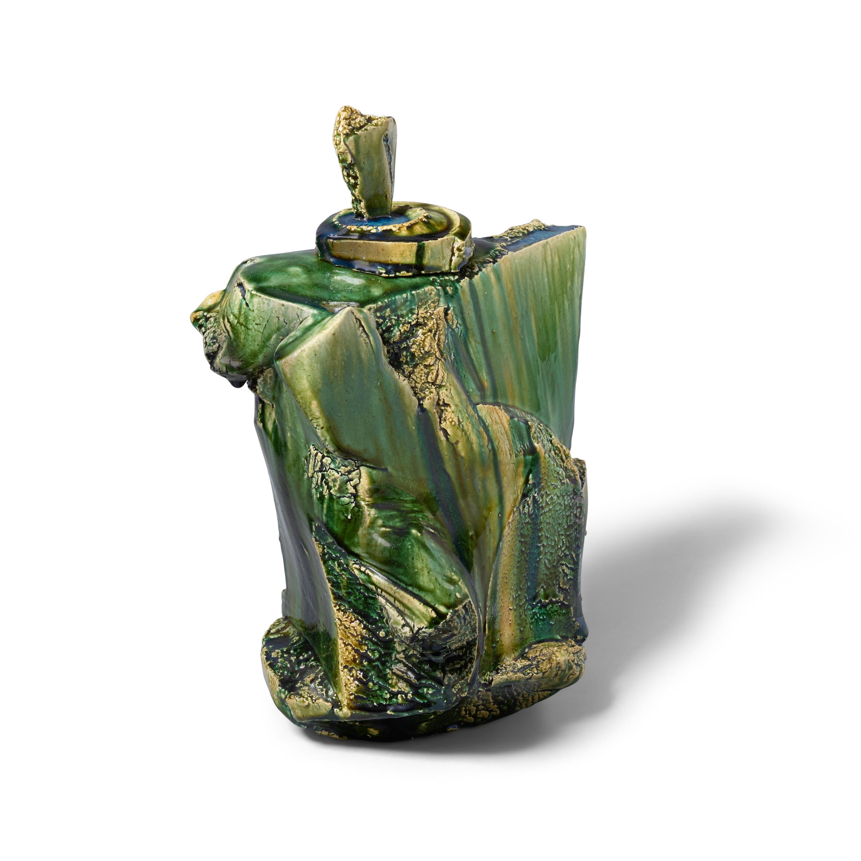 Higashida Shigemasa | Oribe Lidded Vessel (2008) | MutualArt