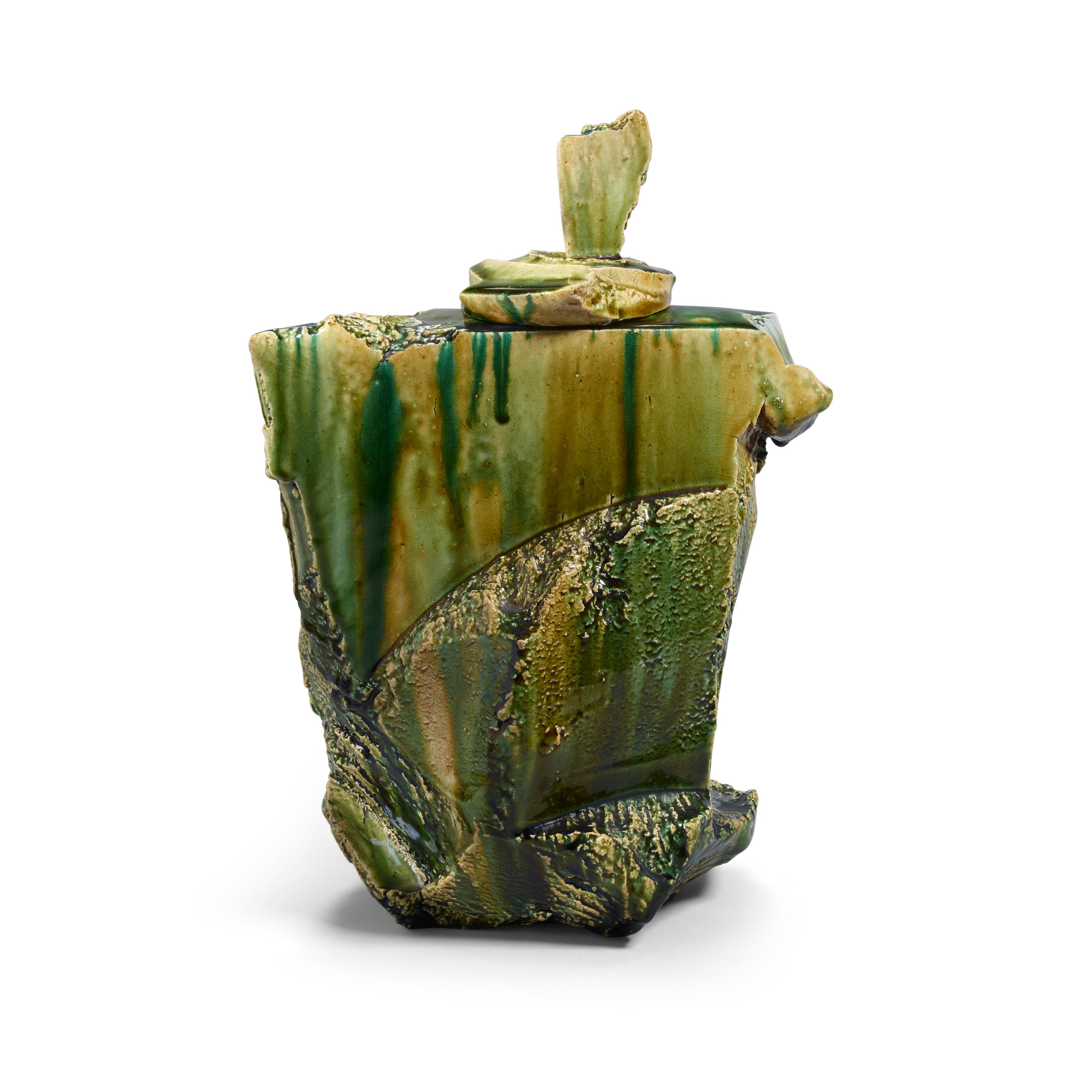Higashida Shigemasa | Oribe Lidded Vessel (2008) | MutualArt
