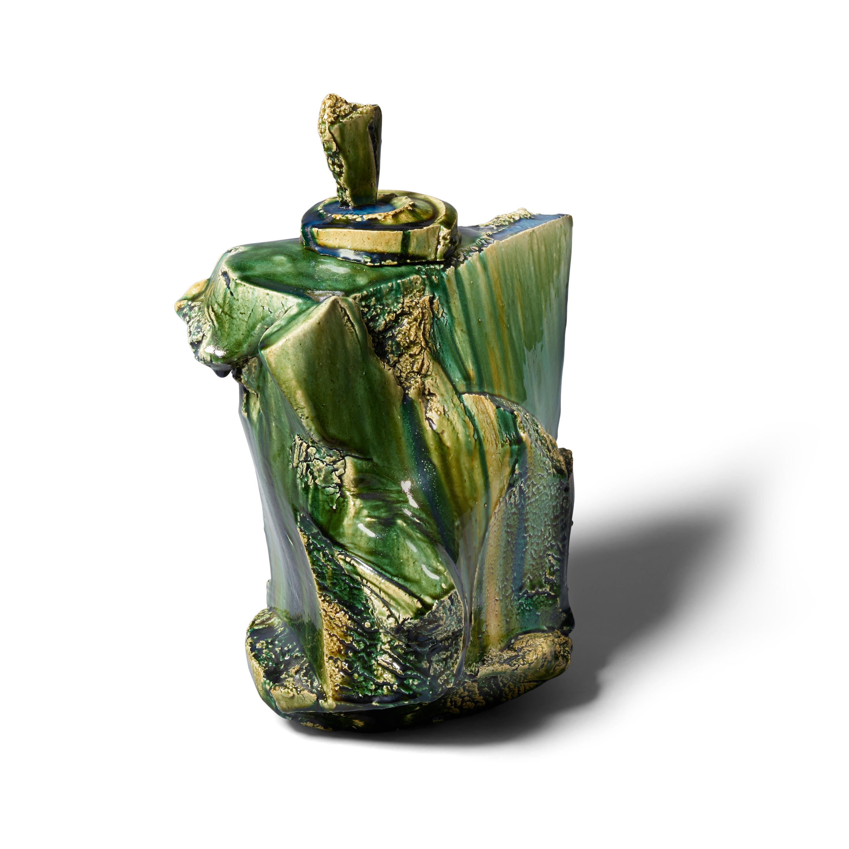 Higashida Shigemasa | Oribe Lidded Vessel (2008) | MutualArt