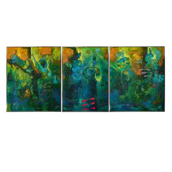 Vladimir Cora | Las Bañistas (Triptych) (1993) | MutualArt