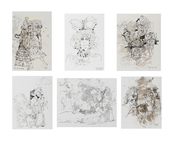 Sam Ringer | Groupe de six dessins (1978) | MutualArt