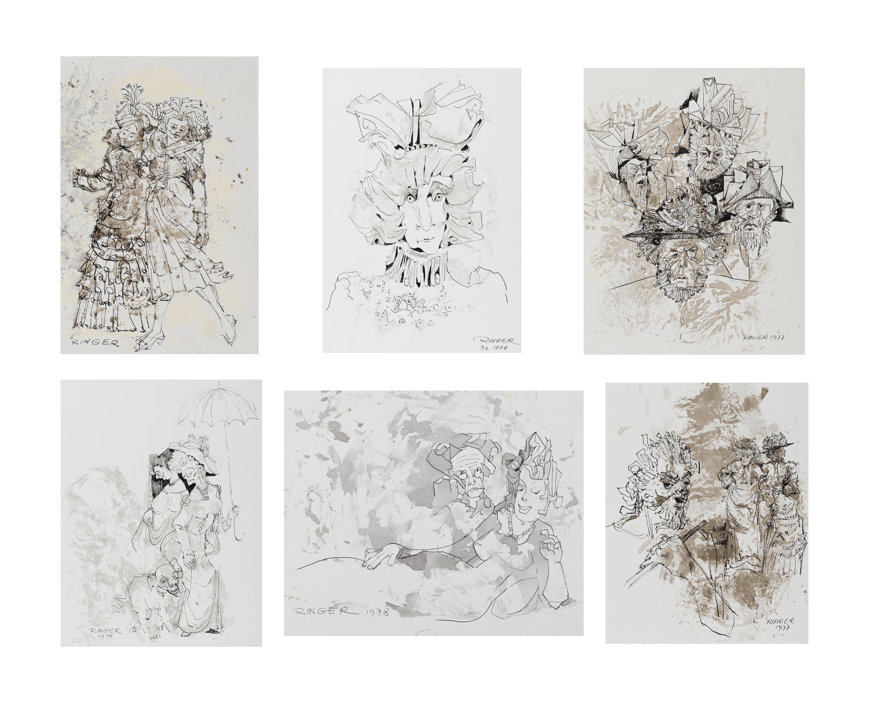 Sam Ringer | Groupe de six dessins (1978) | MutualArt
