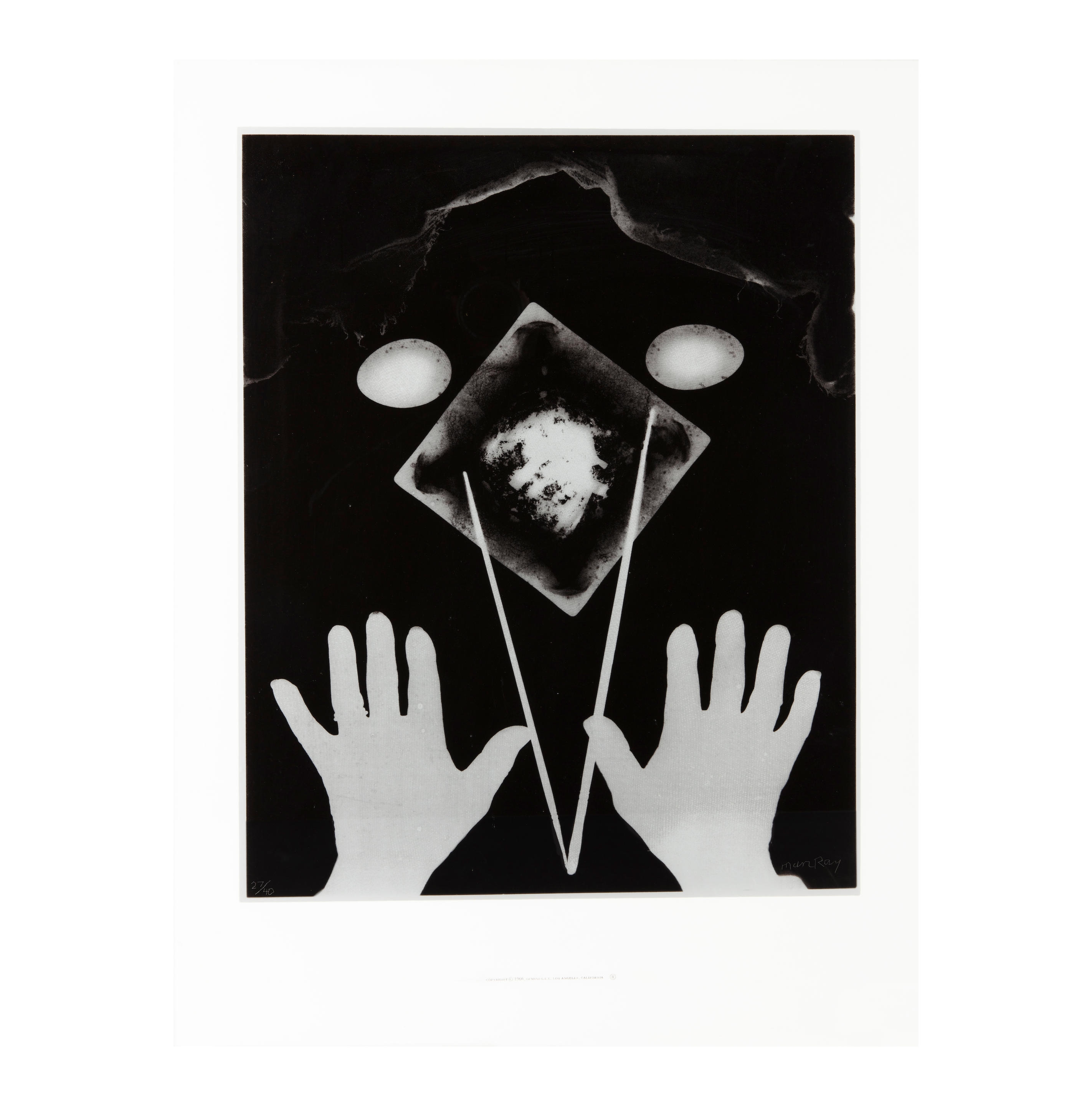 Man Ray | Rayograph (Two Hands) (Anselmino-Pilat 61) (1966) | MutualArt