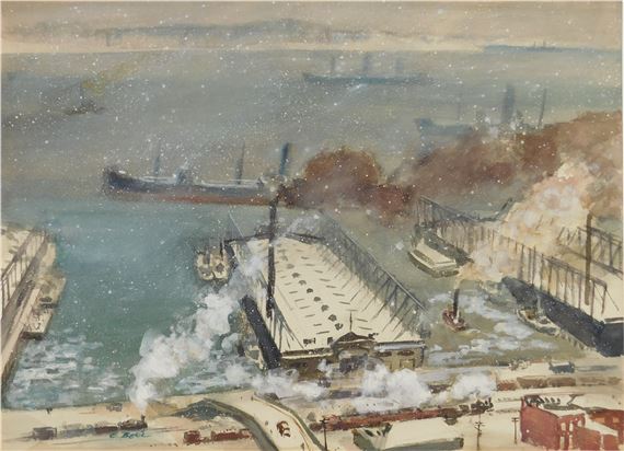 Cecil C. Bell | The Piers in Snow | MutualArt