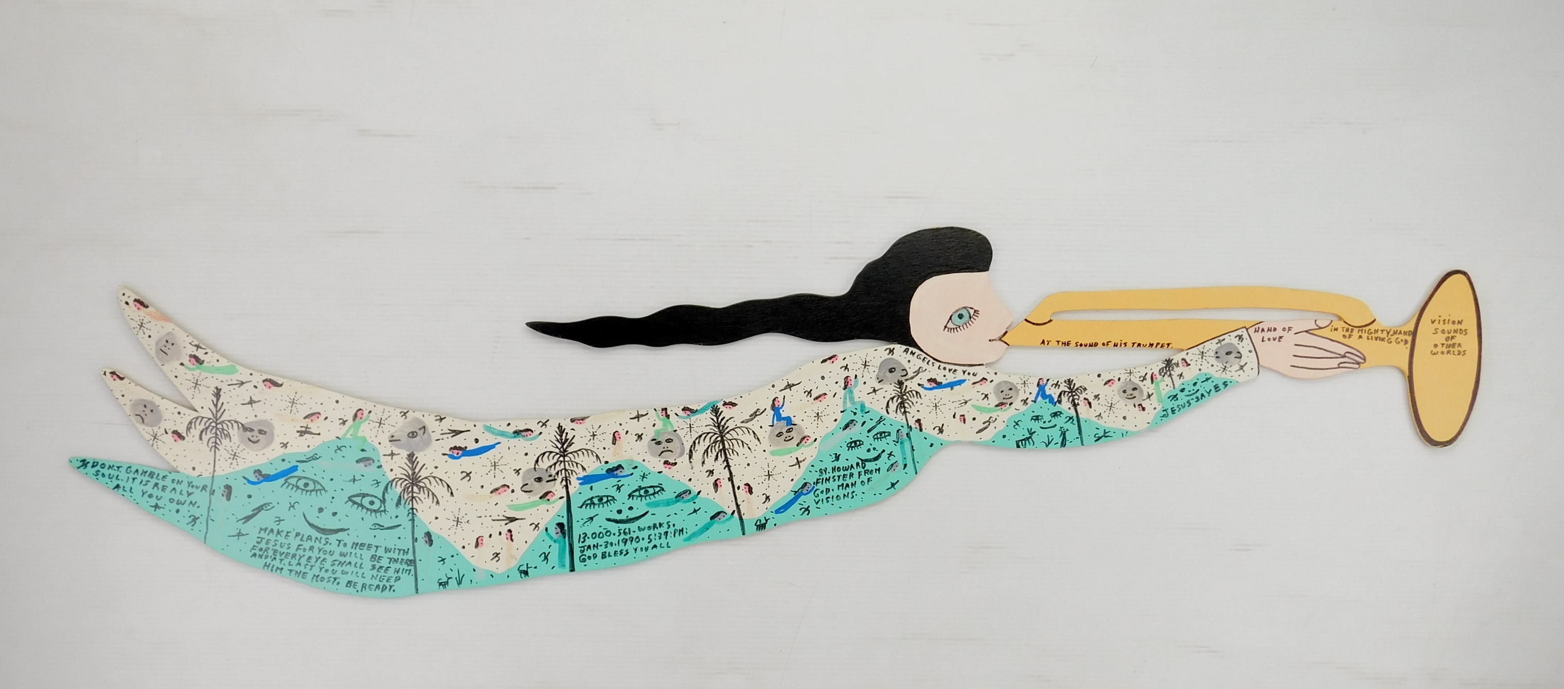 Howard Finster | Trumpeting Angel (1990) | MutualArt