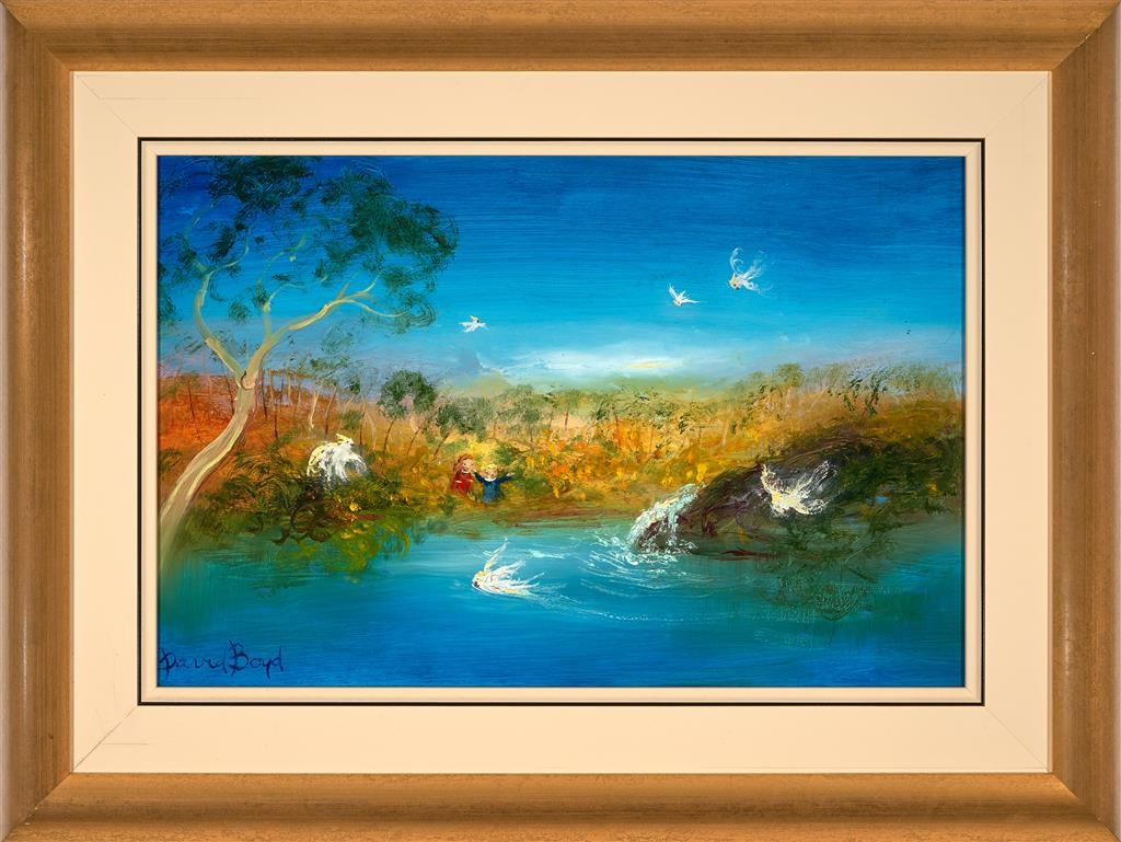 David Boyd | Children with Swooping Cockatoos | MutualArt