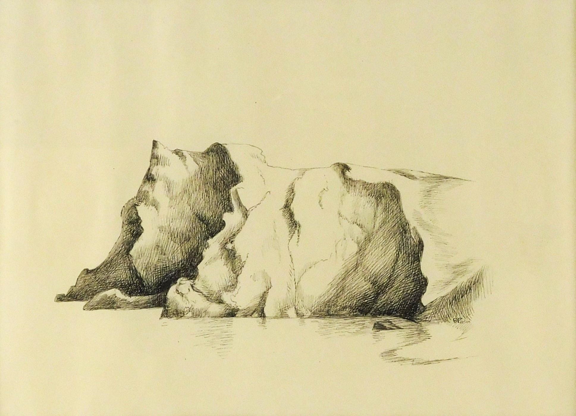 Bernard Perlin | pencil sketch of an iceburg | MutualArt