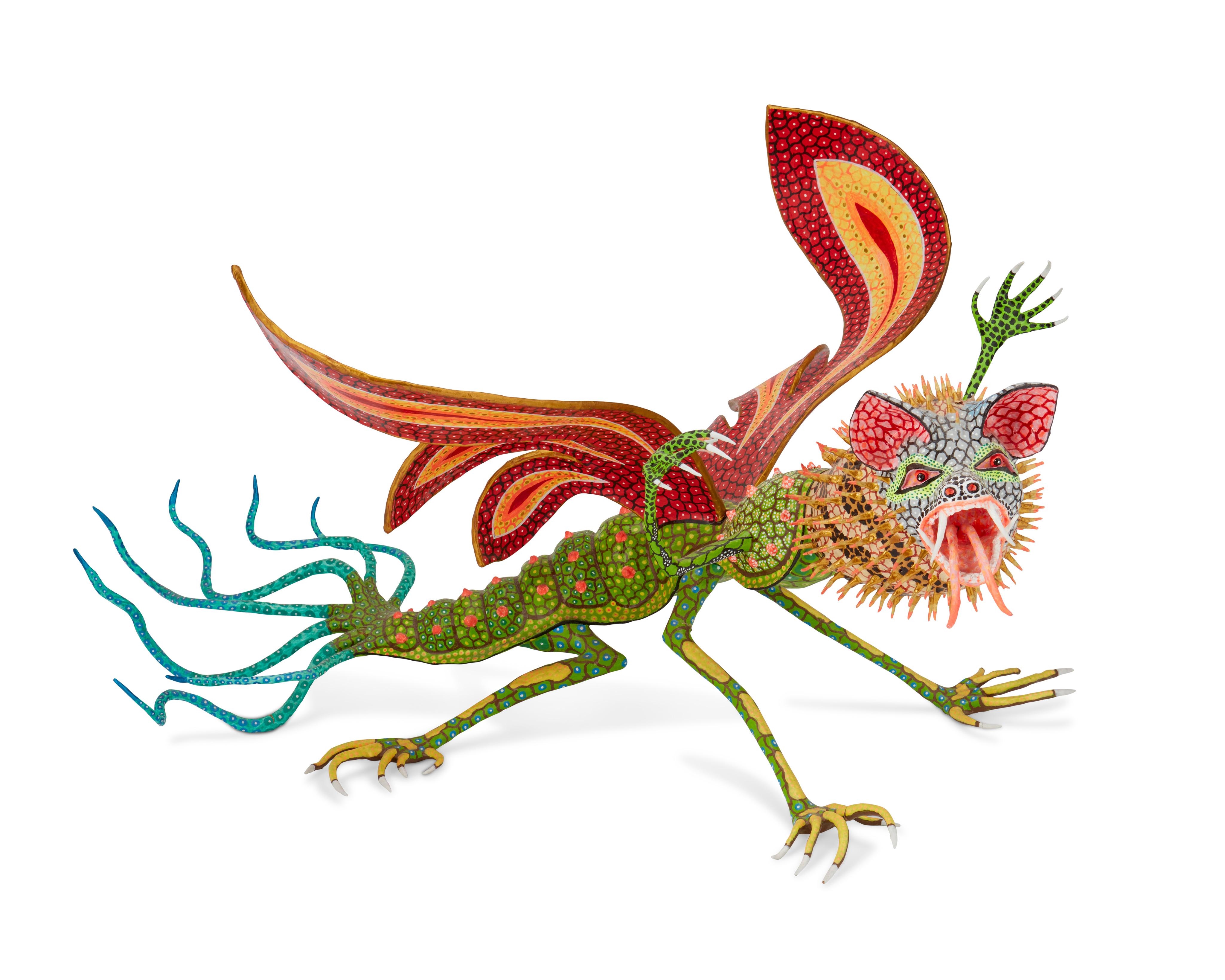 Mexican Folk Art 20th Century | Two Oaxacan alebrijes dragon figures ...