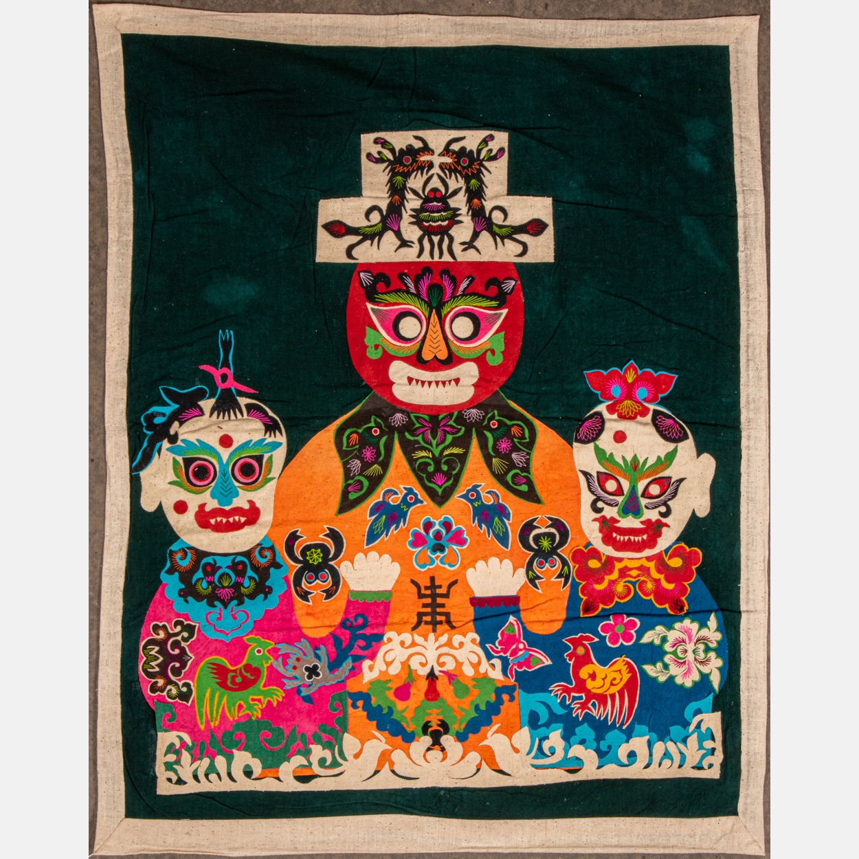 Chinese School, 20th Century | Chinese Huxian Folk Art Cotton Appliqué ...