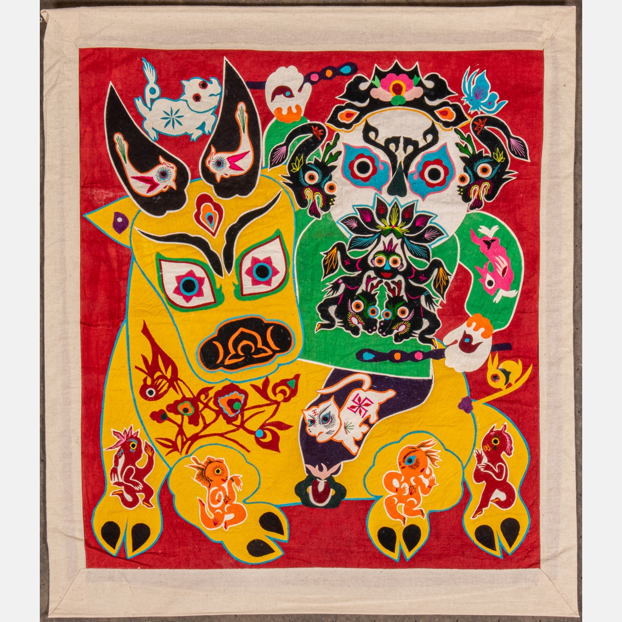 Chinese School, 20th Century | Chinese Huxian Folk Art Cotton Appliqué ...